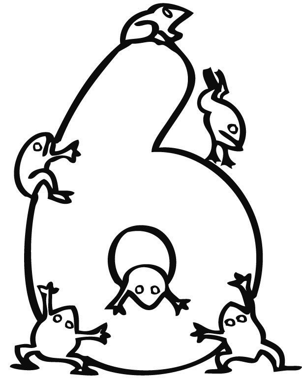 Desenho do número 6 para colorir