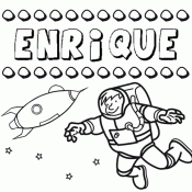 Desenho do nome Enrique para imprimir e pintar. Imagens de nomes